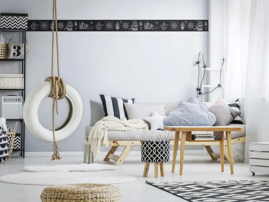 Vinylová bordura LODĚ na zeď do dětského pokoje