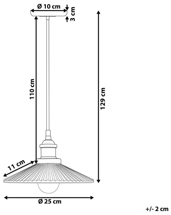 Skleněná závěsná lampa CURONE Beliani