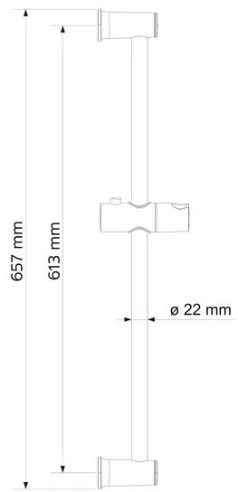 EBS Sprchový set s tyčí 65,7 cm, 1jet 10,3 cm, černý