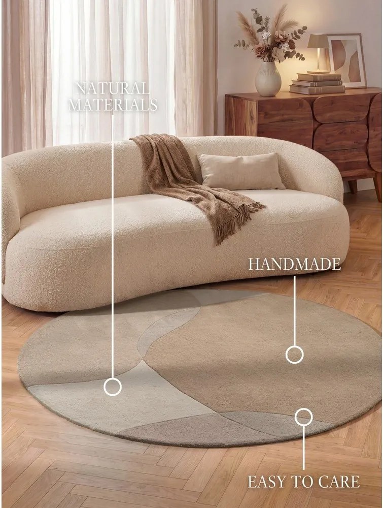 Béžový vlněný kulatý koberec ø 160 cm Ovia – Villeroy&Boch