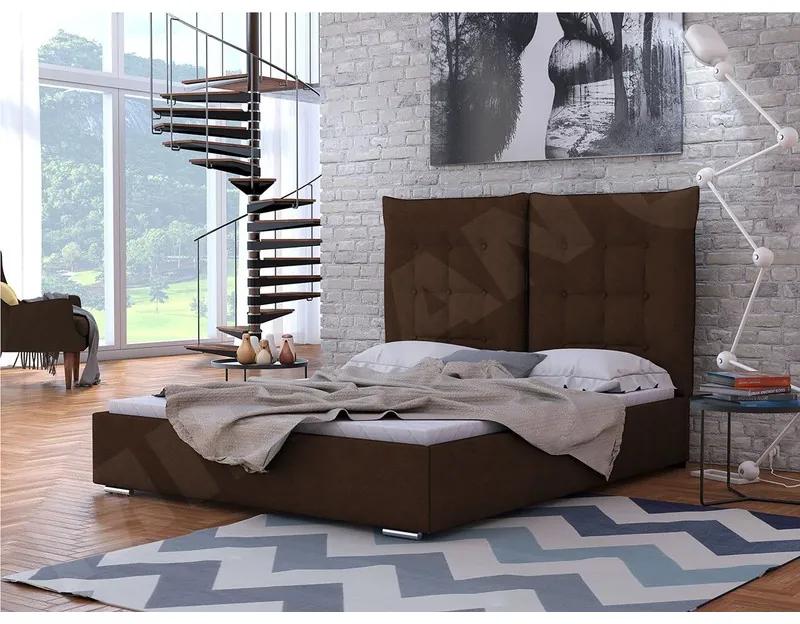 Čalouněná postel Simon, Rozměr postele: 140 x 200 cm, Potah:: Baku 2903, Další možnosti: s rolovaným roštem