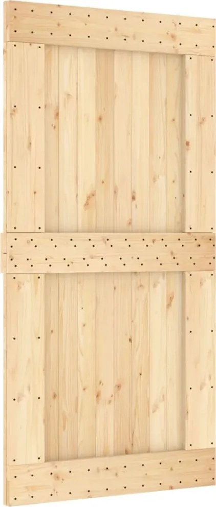 vidaXL Posuvné dveře s kováním 100 x 210 cm masivní borové dřevo [3203190]