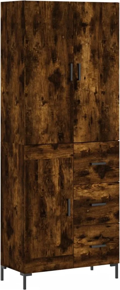 Skříň highboard kouřový dub 69,5 x 34 x 180 cm kompozitní dřevo 3196016