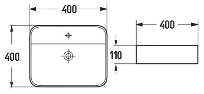 Mexen Sofia, umyvadlo na desku 40 x 40 x 11 cm, bílá, 22154000
