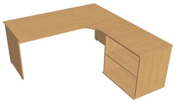 Sestava stolu a skříně levá 180 cm - Hobis Gate GE 1800 60 H L Dekor stolové desky: buk, Dekor lamino podnože: buk
