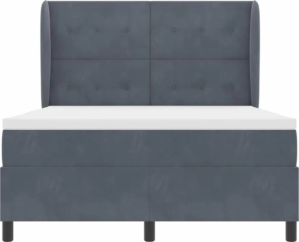 Postel s boxspringem s čelo Tmavě šedá 200 x 160 cm samet 3340935