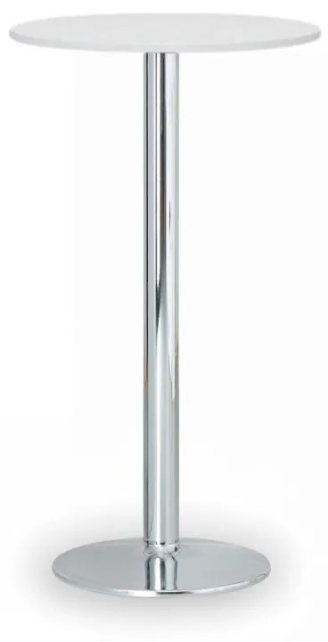 Koktejlový stůl OLYMPO II, průměr 600 mm, chromovaná podnož, deska bílá