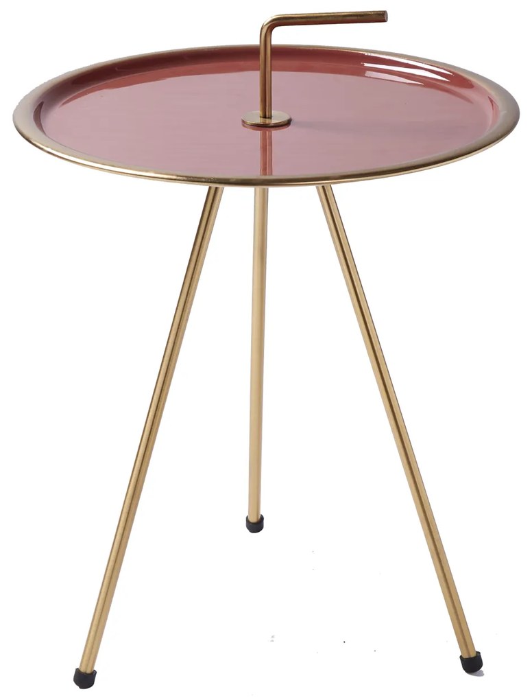 Noble Home Odkládací stolek Cevero, 42 cm, červená, zlatá