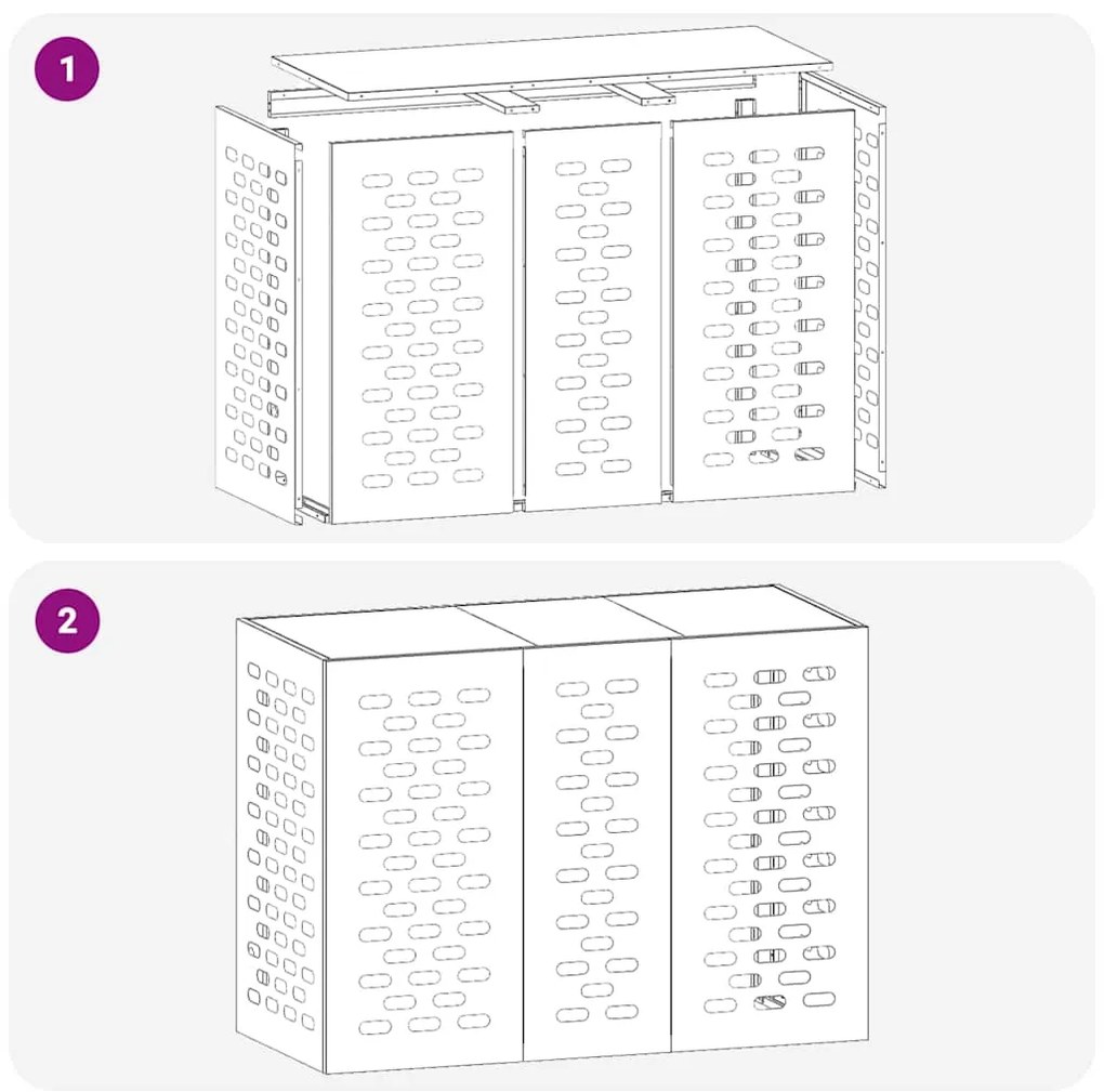 vidaXL Ochrana klimatizace Bílá 110 x 50 x 80 cm Ocel