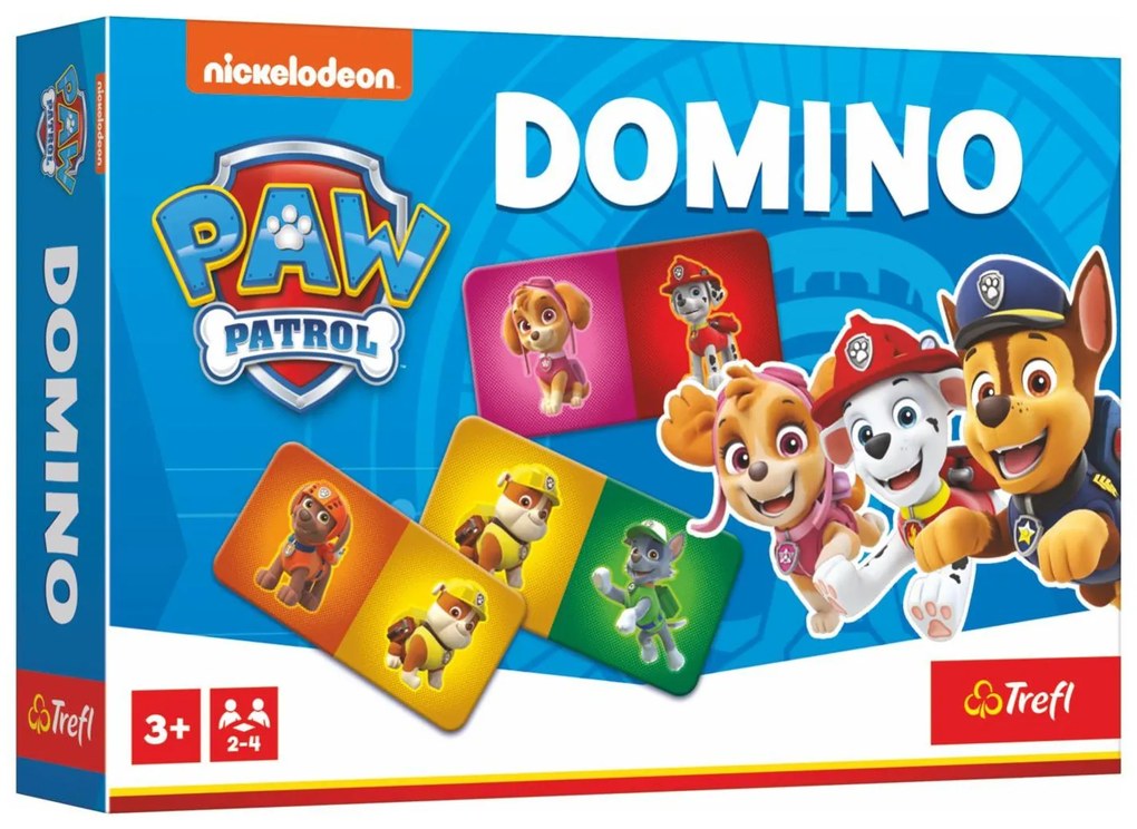 Trefl Domino papírové Tlapková patrola/Paw Patrol 21 kartiček společenská hra v krabici 21x14x4cm