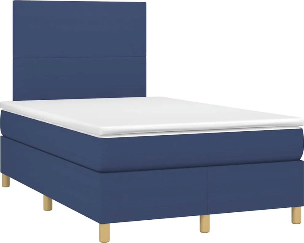Box spring postel s matrací a LED modrá 120x190 cm textil 3270238