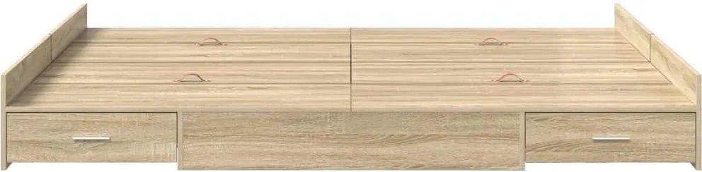 Rám postele s úložným prostorem s čelo Sonoma dub 150 x 200 cm 3335287