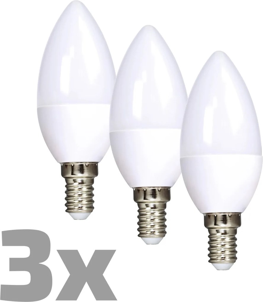 EURO-LUX LED žárovka E14, 4,8 W (40 W), 470 lm, 3000 K, tvar svíčky, 3 ks