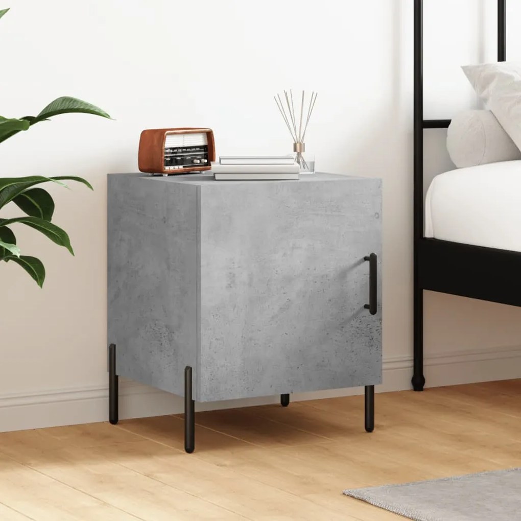 Noční stolek betonově šedý 40 x 40 x 50 cm kompozitní dřevo - Default Title