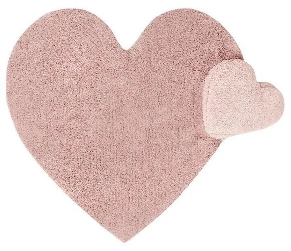 Růžový pratelný ručně tkaný bavlněný dětský koberec 160x180 cm Puffy Love – Lorena Canals