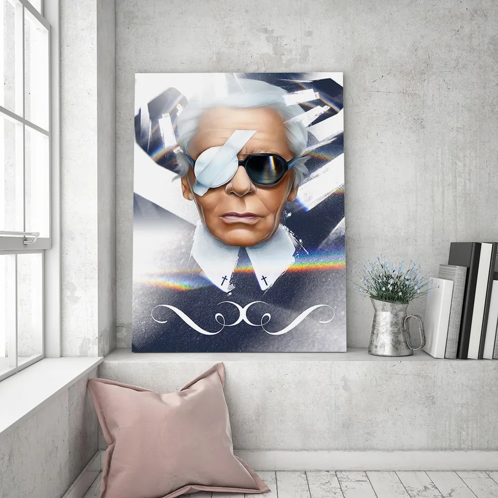 Gario Obraz na plátně Portrét Karl Lagerfeld - Dmitry Belov Rozměry: 40 x 60 cm