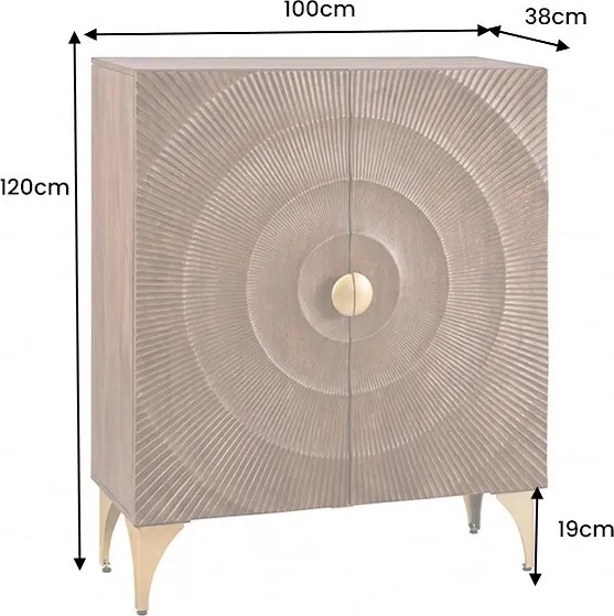 Designová vysoká komoda Venetia 120 cm hnědé mango