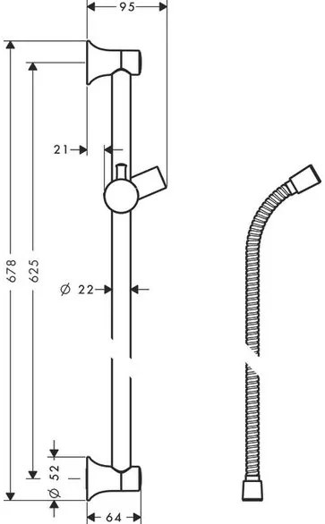 Hansgrohe Unica Sprchová tyč Classic 27617820