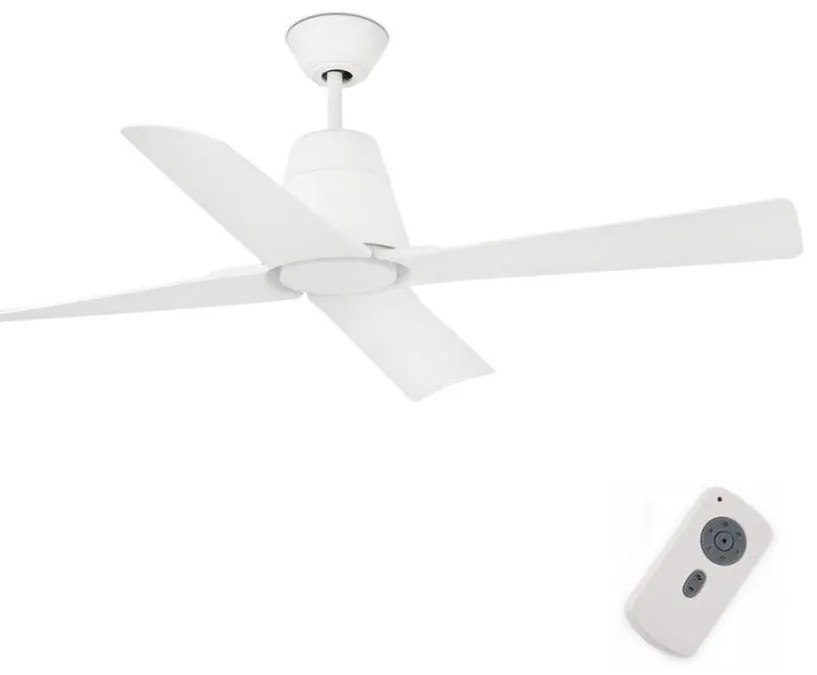FARO Barcelona FARO 33480 - Stropní ventilátor TYPHOON IP44 pr. 130 cm bílá + dálkové ovládání W-VEN33480