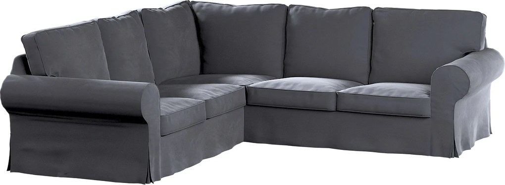 Potah na pohovku IKEA Ektorp rohová barva šedá látka lesklé, sametová