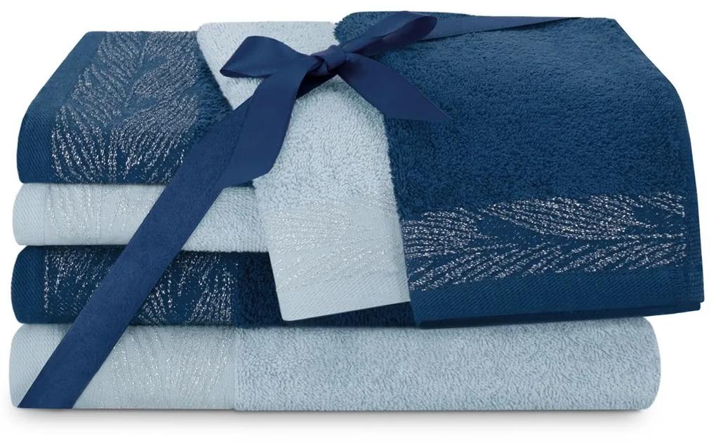 Sada 6 ks ručníků ALLIUM klasický styl námořnická modř