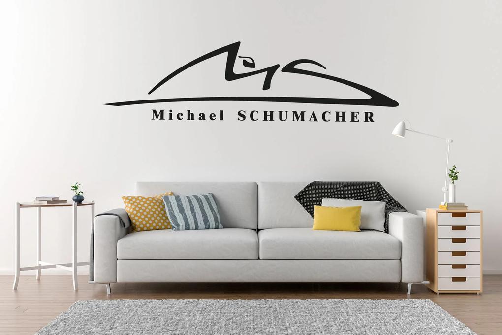 Lepy.cz Samolepka na zeď F1 - Michael Schumacher Logo Velikost (šířka x výška): 60x16cm, Barevná varianta: Světle žlutá