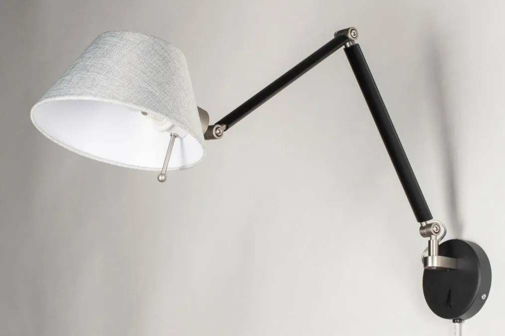 Nástěnné designové svítidlo s ramenem Snap Wall Charlenne Black and Grey