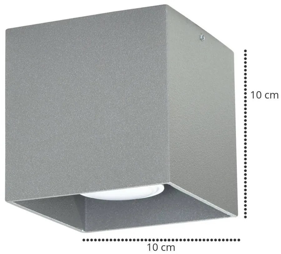 Stropní svítidlo Cube, 1x kovové stínítko (výběr ze 3 barev)