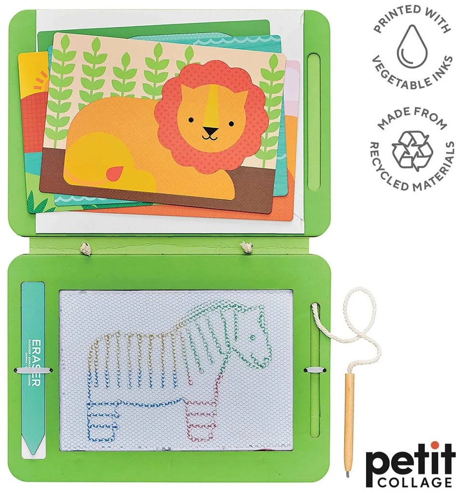 Petit Collage Magnetická kreslící tabulka Divoká zvířata