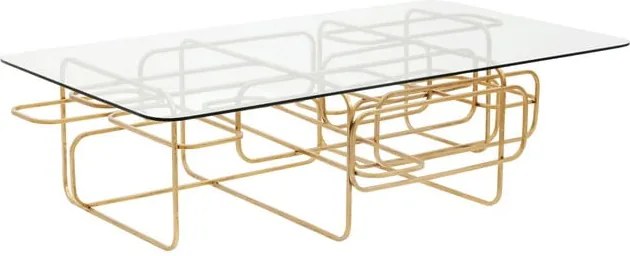 Konferenční stolek s podnožím ve zlaté barvě Kare Design Meander