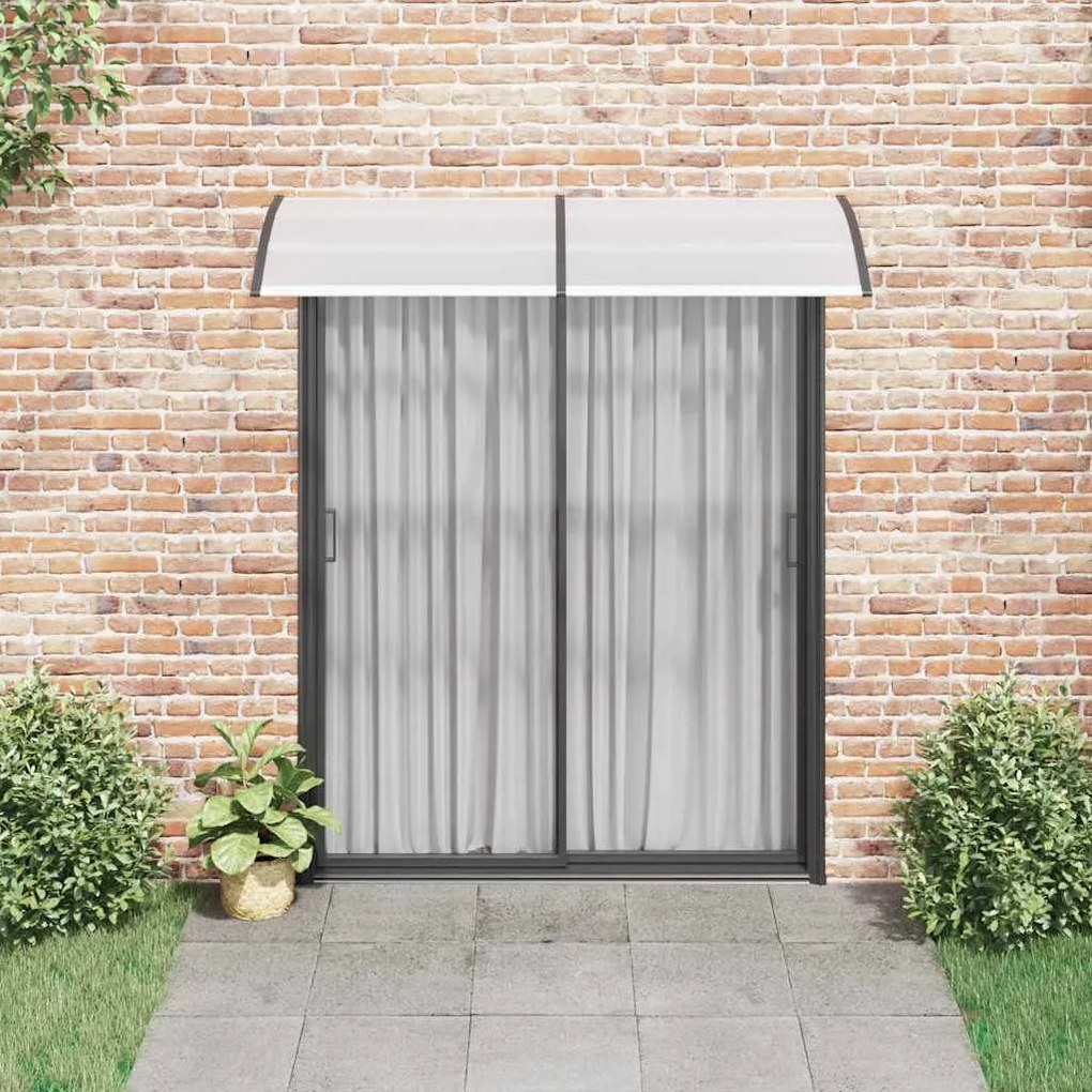 Vchodová stříška černá a průhledná 200 x 75 cm polykarbonát 144815