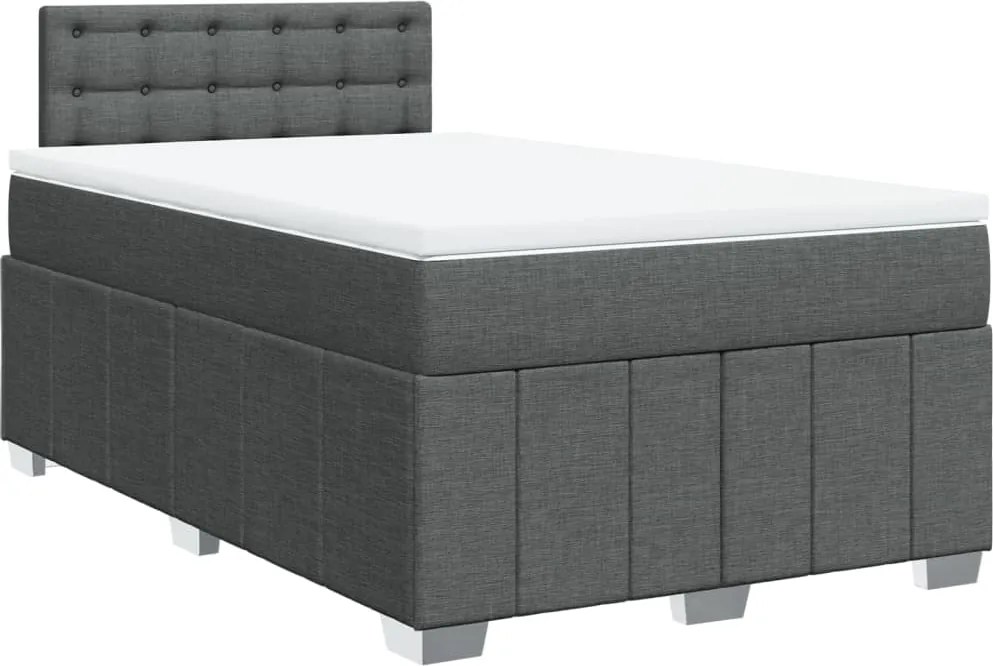 Box spring postel s matrací tmavě šedá 120x200 cm textil 3287050