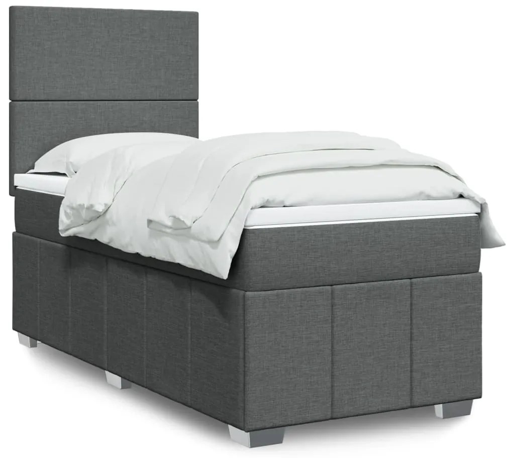 Box spring postel s matrací tmavě šedá 80 x 200 cm textil 3291489