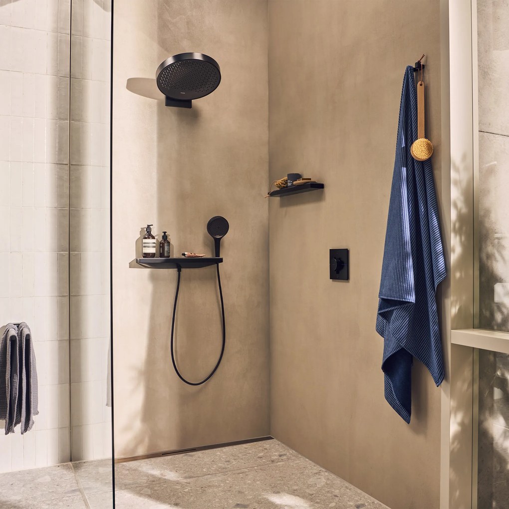 Hansgrohe ShowerSelect Comfort E, termostat pod omítku pro 2 spotřebiče, kartáčovaný černý chrom, HAN-15572340