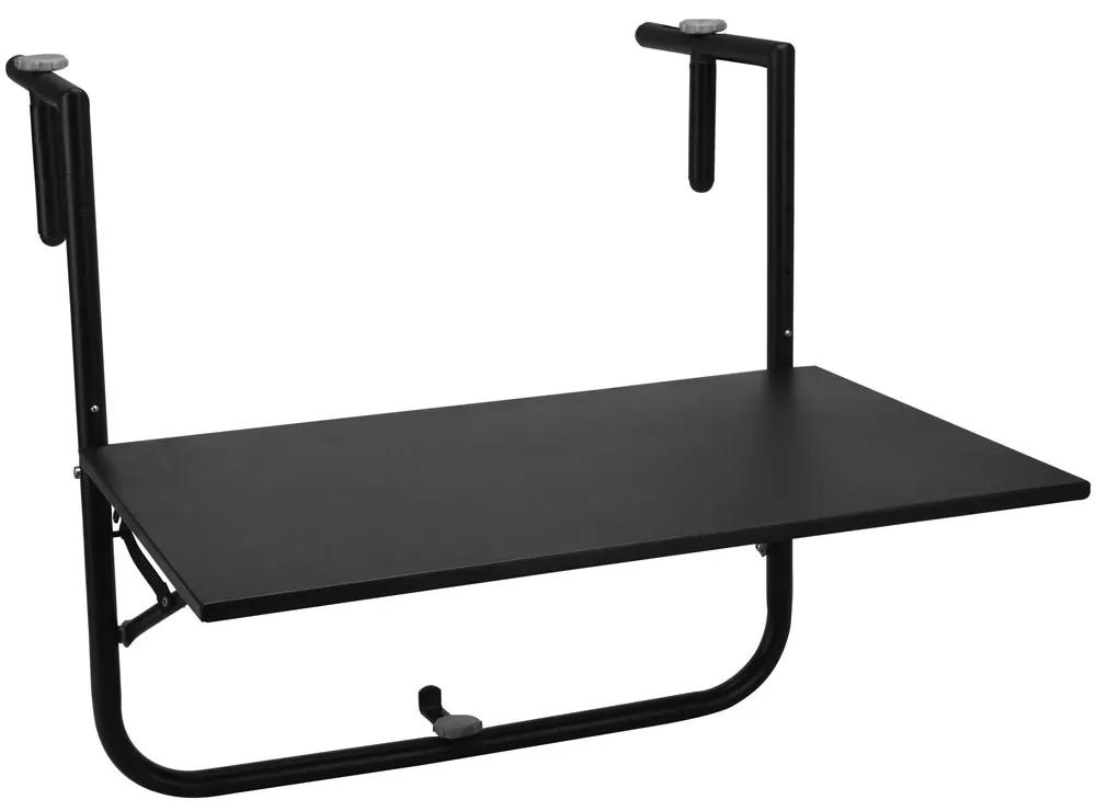 Balkonový stolek, skládací, závěsný 60x40 cm - černá barva ProGarden