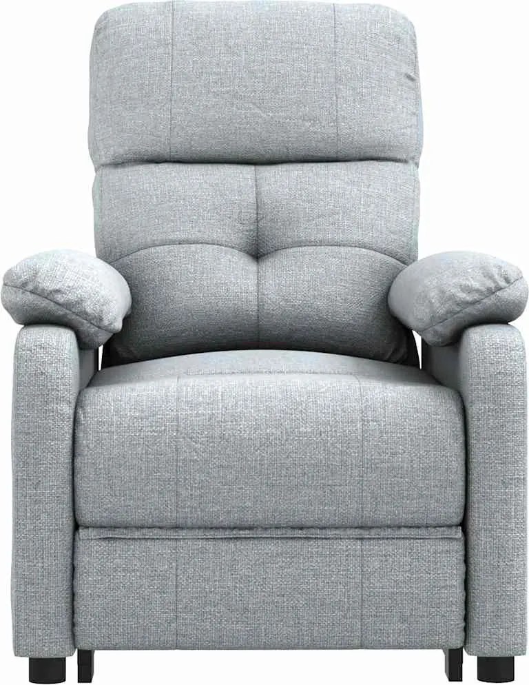 Elektrické polohovací křeslo světle šedé textil 3073802