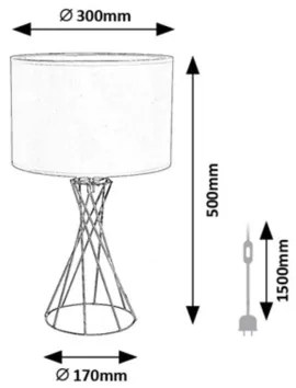 Rabalux 74082 - Stolní lampa NIVRA 1xE27/40W/230V černá
