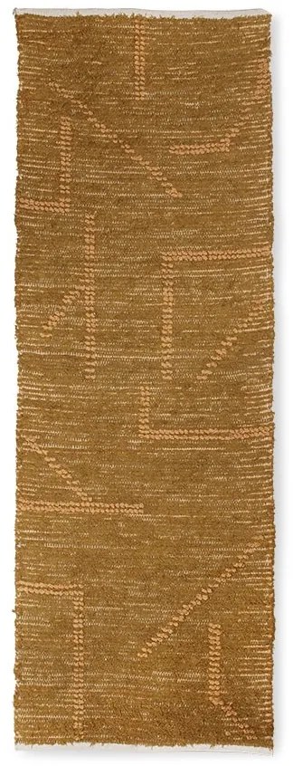Hořčicový dlouhý bavlněný koberec / běhoun Woven - 70*200cm