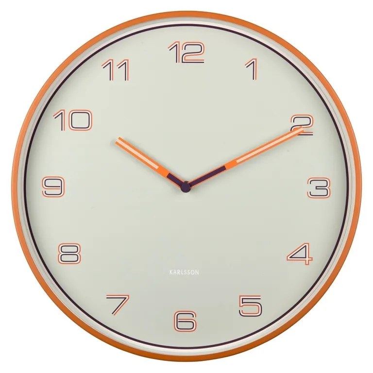 Karlsson 6013OR designové nástěnné hodiny oranžová, pr.  40 cm