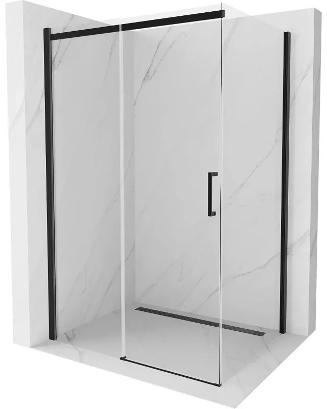 Mexen Omega rozsouvací sprchový kout 120 x 80 cm, Průhledné, Černá - 825-120-080-70-00