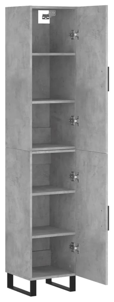 Skříň highboard betonově šedá 34,5x34x180 cm kompozitní dřevo,  3198813