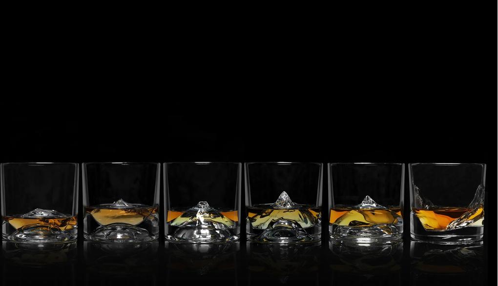 Karafa na whisky Luxury Peaks se sklenicemi, podtácky a podnosem 14 dílů