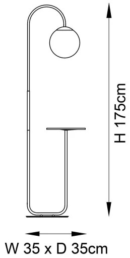 Endon 92424 - Stojací lampa HALO 1xE14/7W/230V černá/bílá