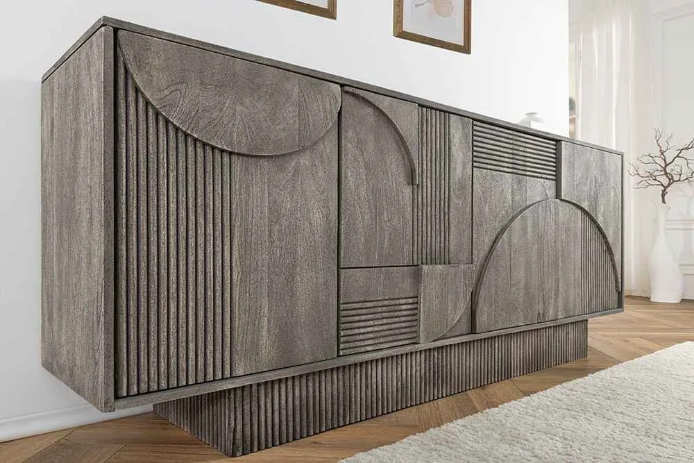 Designová komoda Movement 170 cm šedé dymové mango