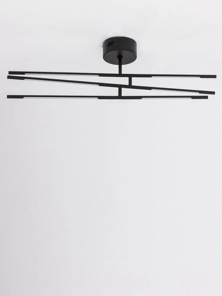 Černé kovové LED stmívatelné stropní svítidlo se stínidlem z akrylového skla 77x84 cm Raccio – Nova Luce
