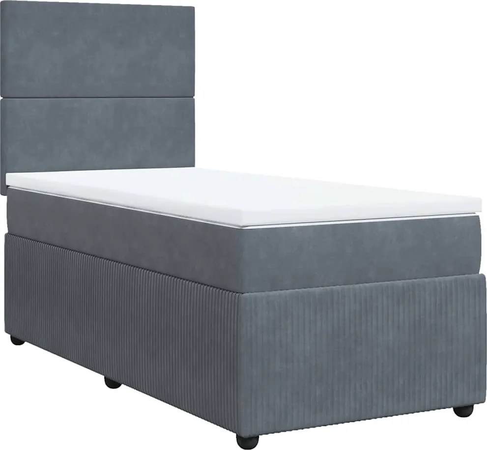 Box spring postel s matrací tmavě šedá 80 x 200 cm samet 3294485