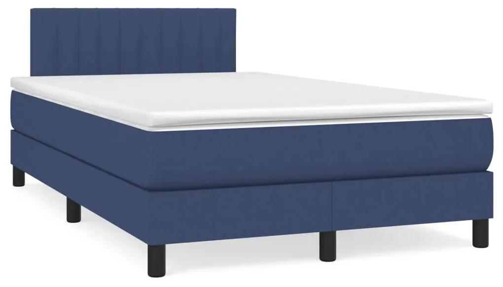 Box spring postel s matrací a LED modrá 120x190 cm textil,  3270059