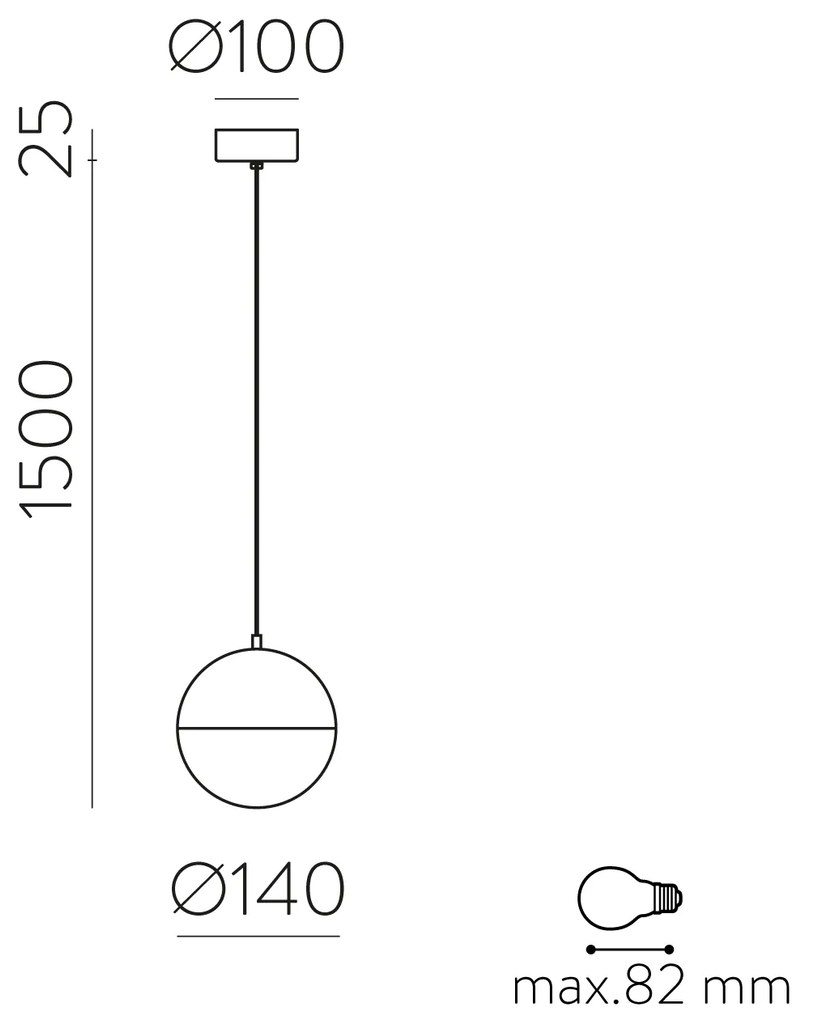 ACB Iluminacion Závěsné svítidlo SHIRU, ⌀  14 cm, 1xE27 15W