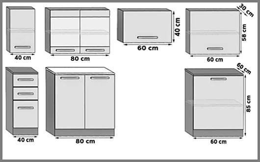 Kuchyně bílá 240 cm Madrid