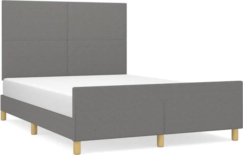 Postel bez matrace tmavě šedá 140 x 200 cm textil 3124896